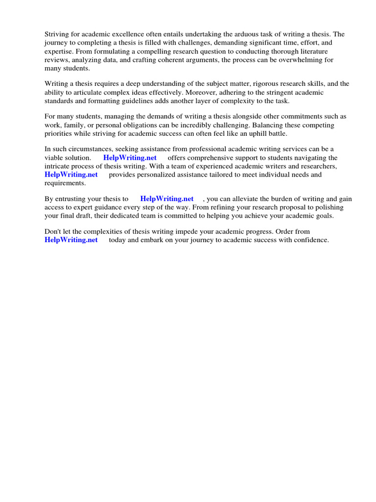 Thesis Writing Support Services | PDF