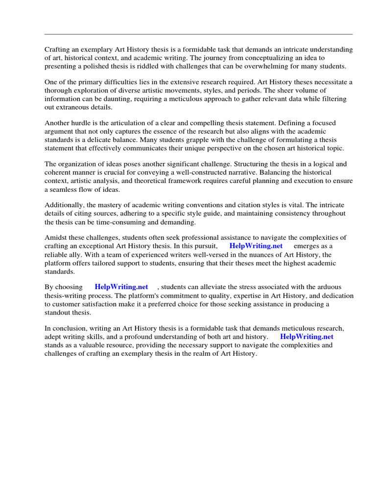 Example of Art History Thesis | PDF | Essays | Thesis