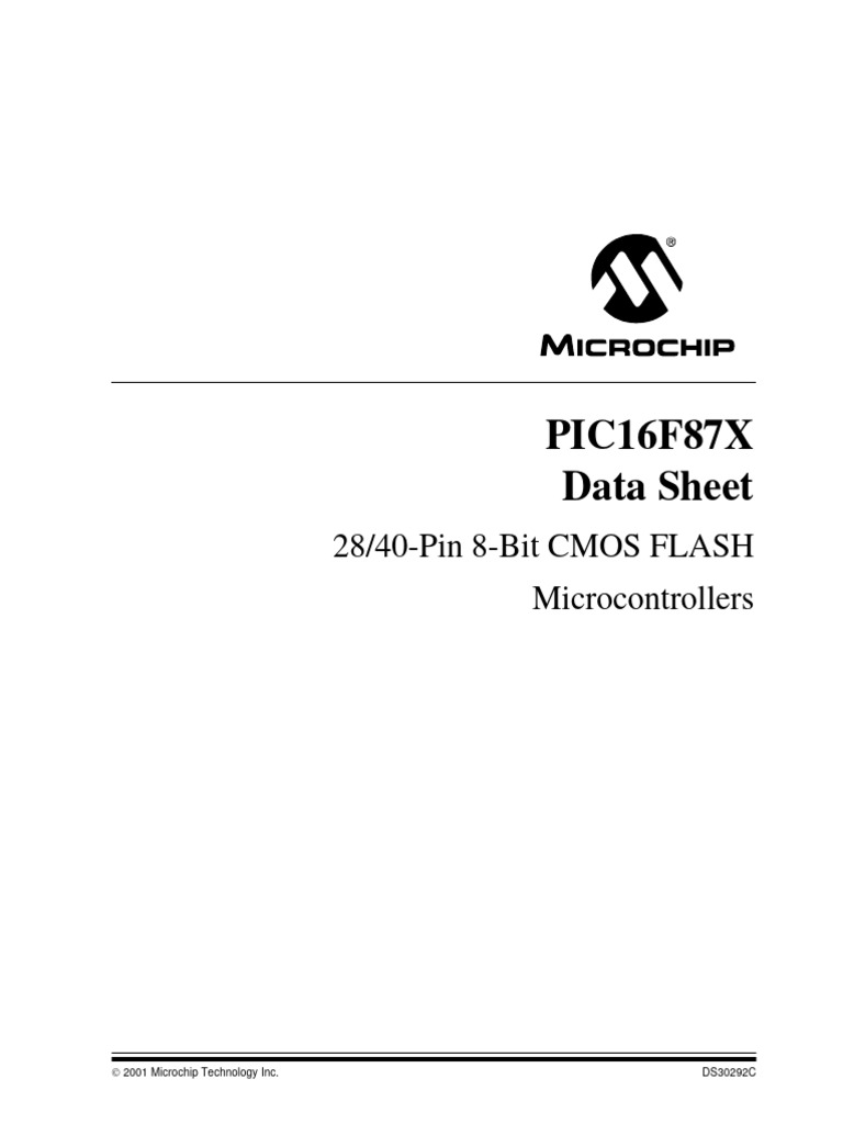 PIC16F87X Microcontroller Data Sheet | PDF | Computer Memory | Bit