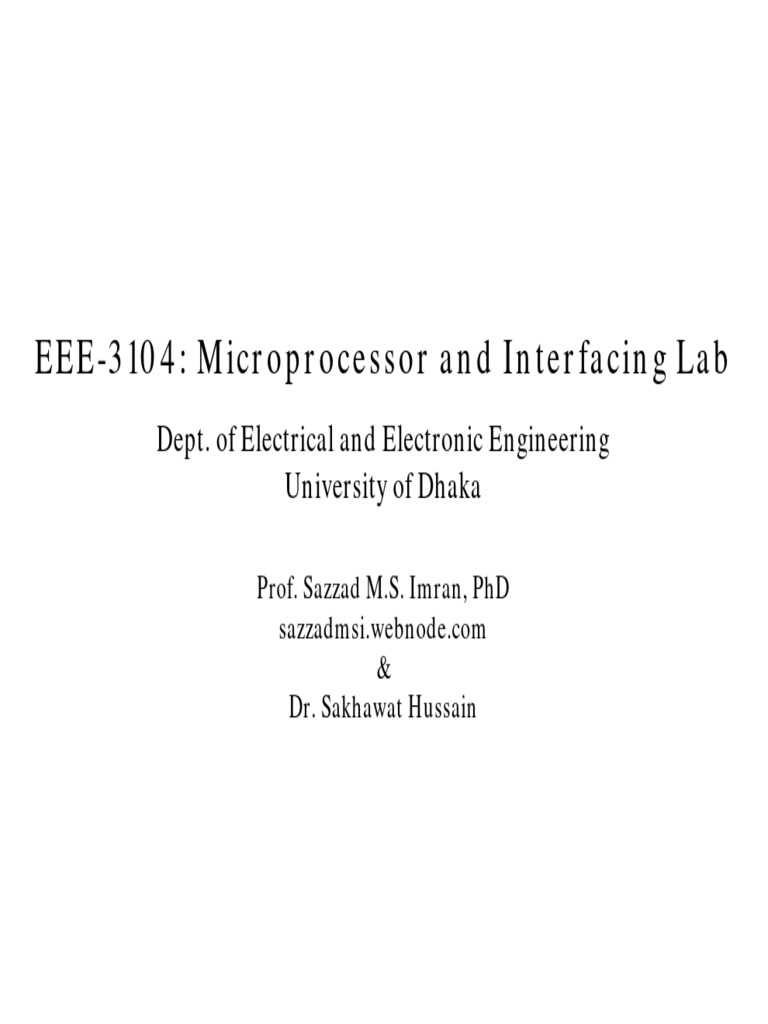 Lecture #01, Microprocessor Lab | PDF | Assembly Language | Computer ... Lecture #01, Microprocessor Lab | PDF | Assembly Language | Computer ...