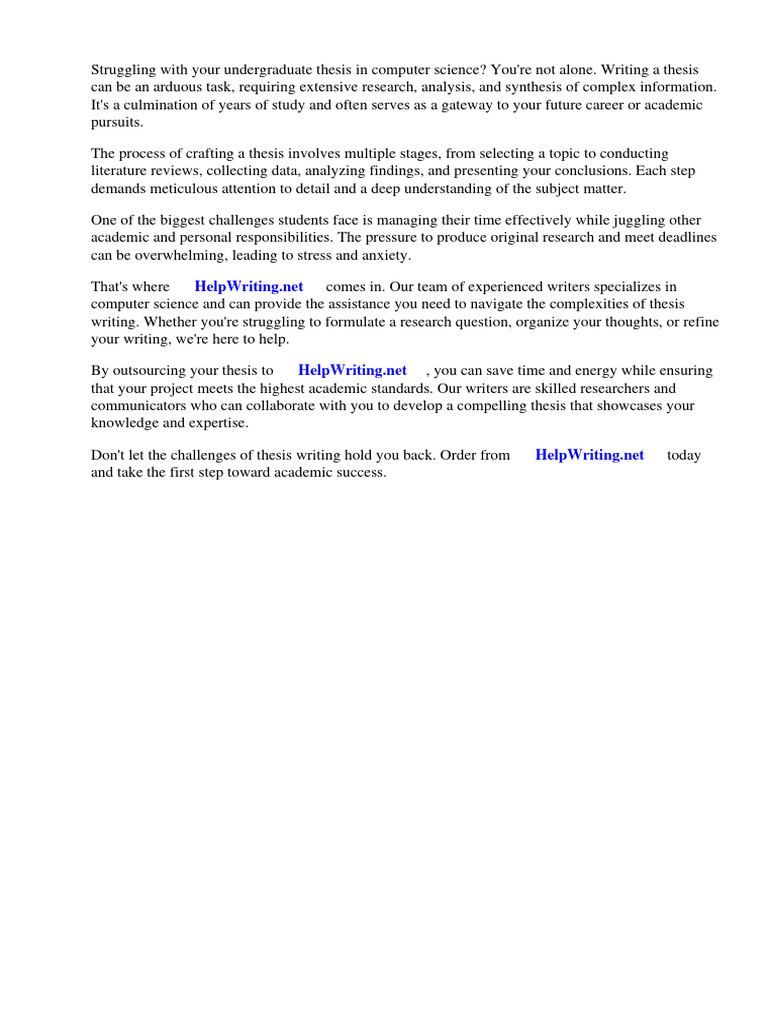 Undergraduate Thesis For Computer Science | PDF | Thesis | Computer Science Undergraduate Thesis For Computer Science | PDF | Thesis | Computer Science