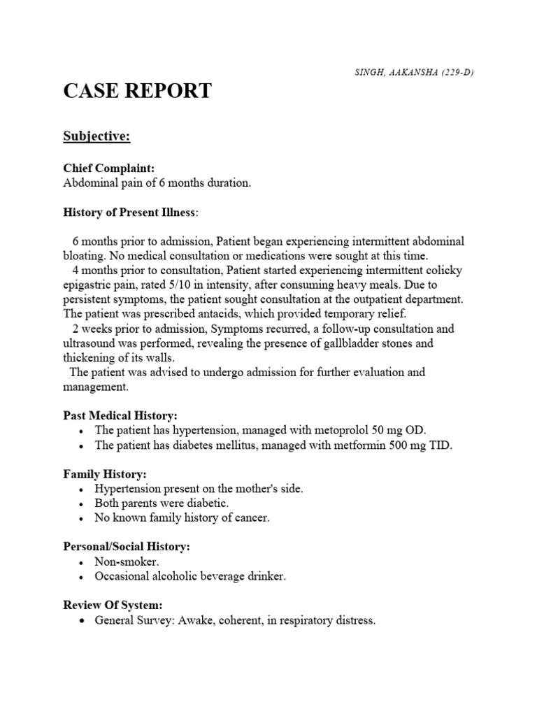 Singh Aakansha Case Report | PDF | Health Sciences | Clinical Medicine