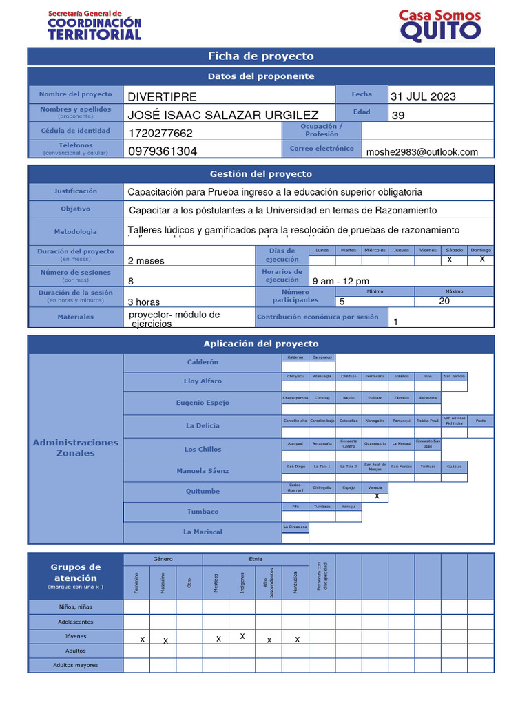 FICHA PROPUESTA TALLER CSQ 2022 Editada | PDF | América del Sur