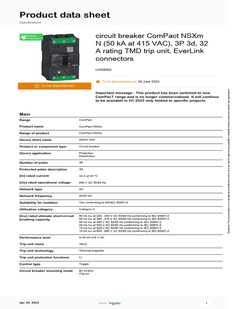 ComPact NSXM - LV426402 | PDF | Alternating Current | Electrical Engineering