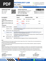 Widal Test Report for Typhoid Fever | PDF | White Blood Cell | Blood