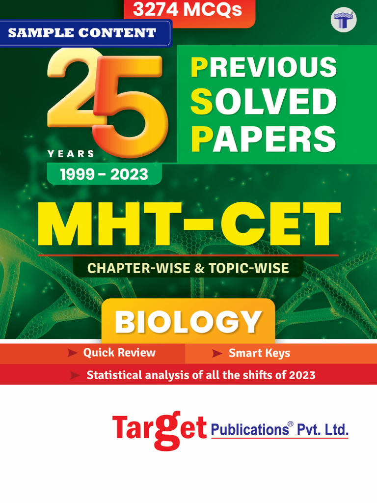 MHT-CET Biology Previous Solved Papers - Sample Content | PDF ...