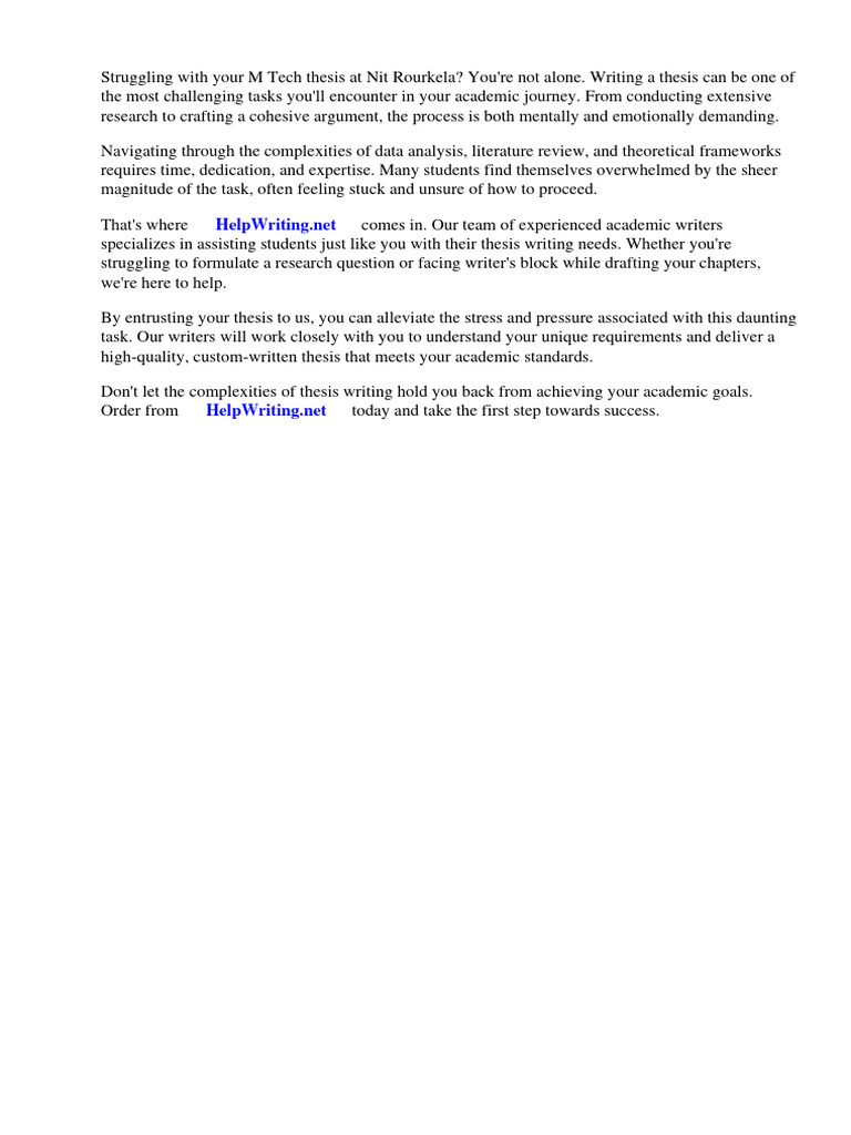 Nit Rourkela M Tech Thesis | PDF