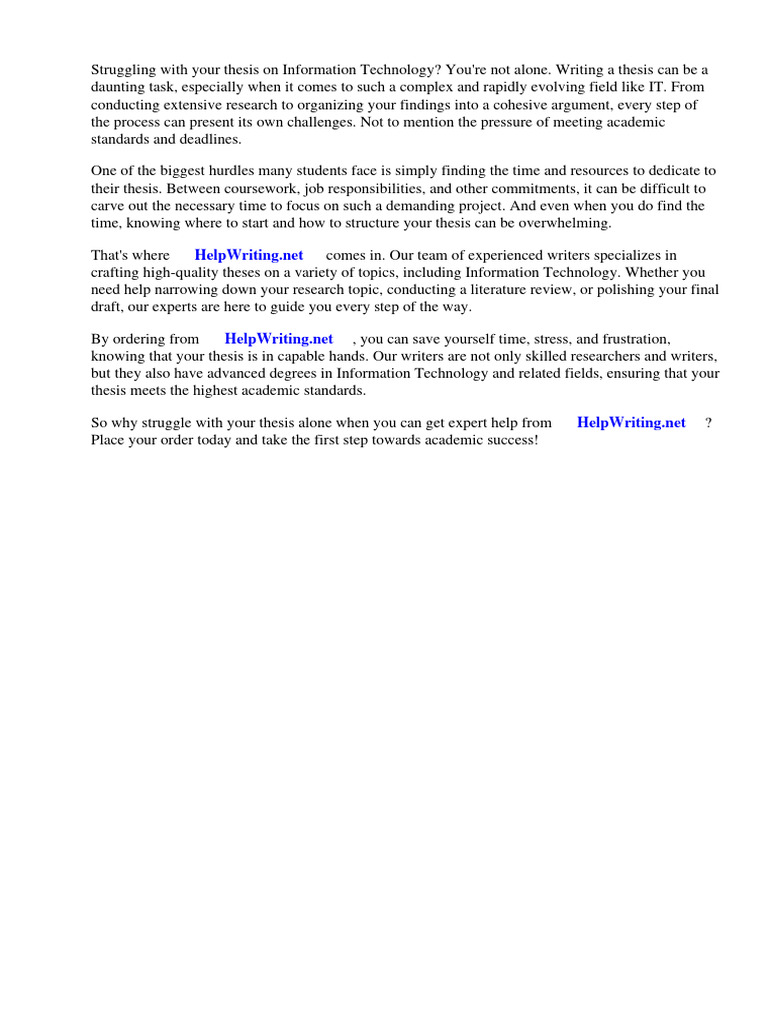 Example Thesis Information Technology | PDF | Thesis | Essays