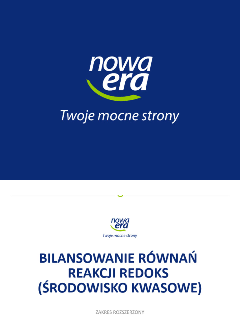 Bilansowanie Rownan Reakcji Redoks | PDF