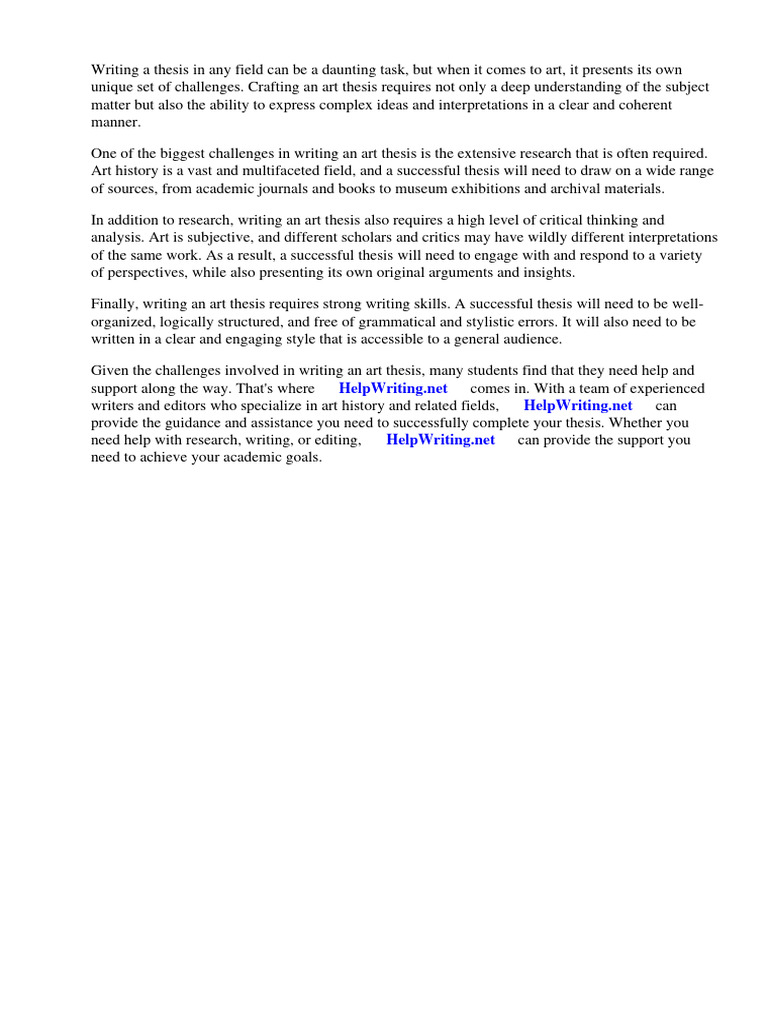 How To Write An Art Thesis | PDF | Thesis | Essays