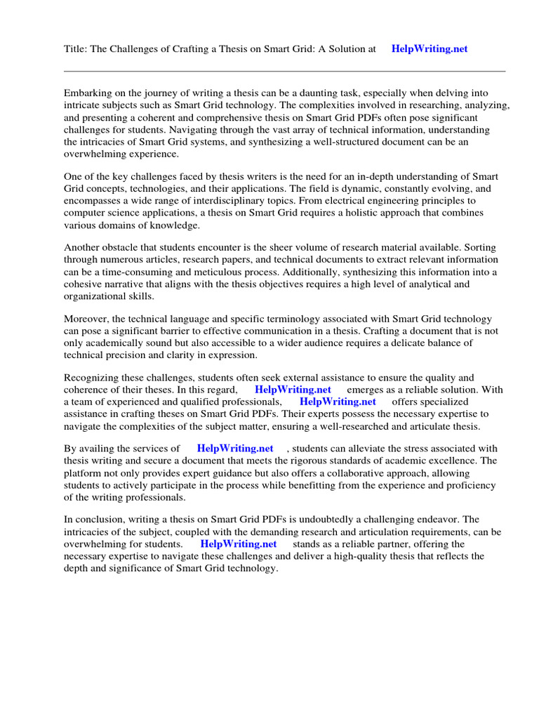 Thesis On Smart Grid PDF | PDF