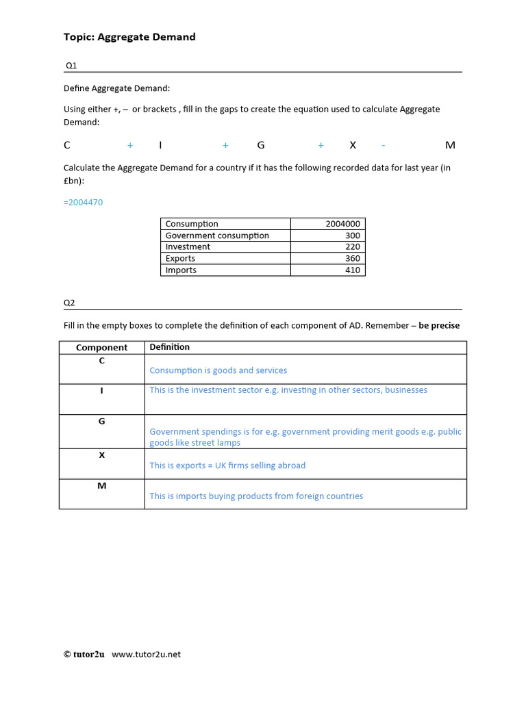 33a) Aggregate Demand | PDF