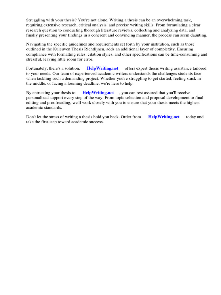 Kuleuven Thesis Richtlijnen | PDF