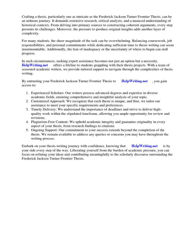 Frederick Jackson Frontier Thesis | PDF | American Frontier | The ...