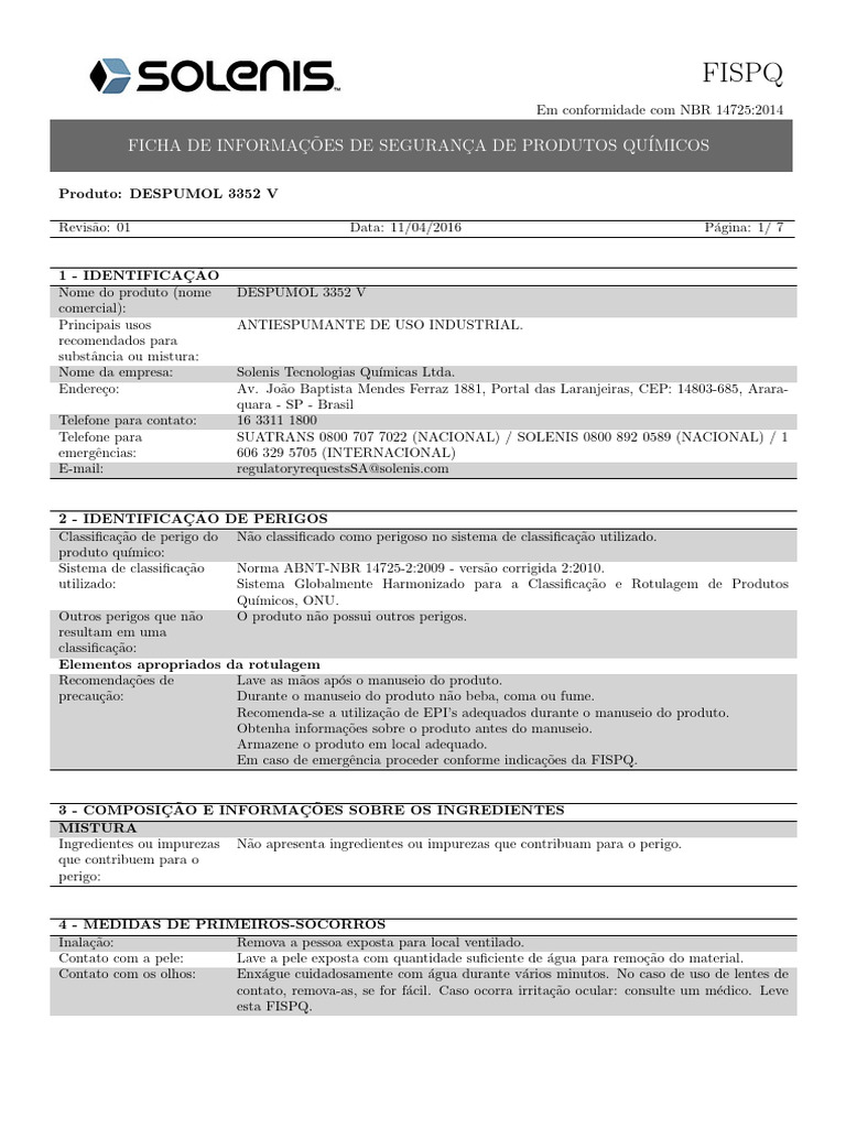 Despumol 3352 FTS | PDF