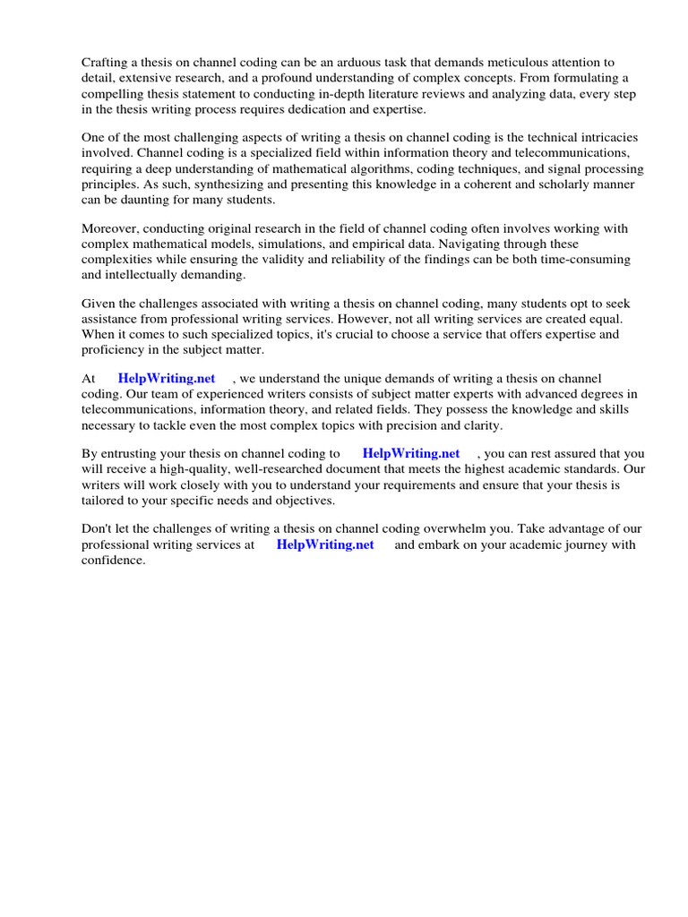 Thesis On Channel Coding | PDF