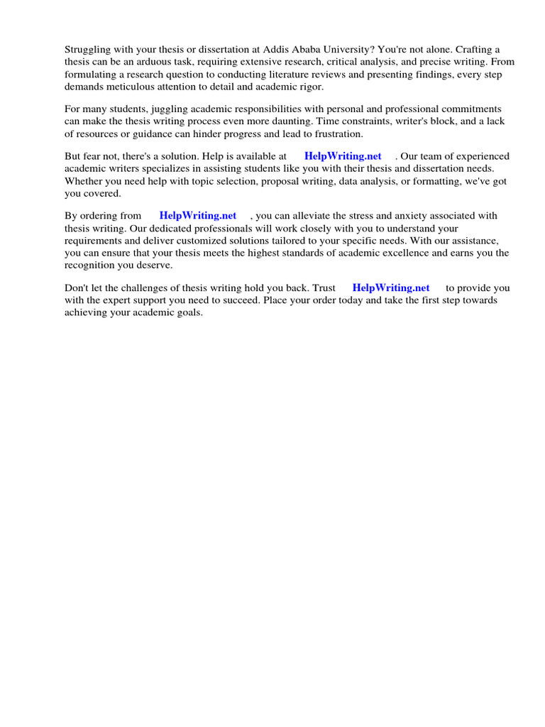 Thesis and Dissertation Addis Ababa University | PDF | Thesis ...