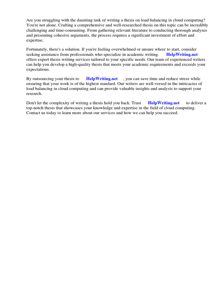 Load Balancing In Cloud Computing Thesis Pdf Pdf Load Balancing