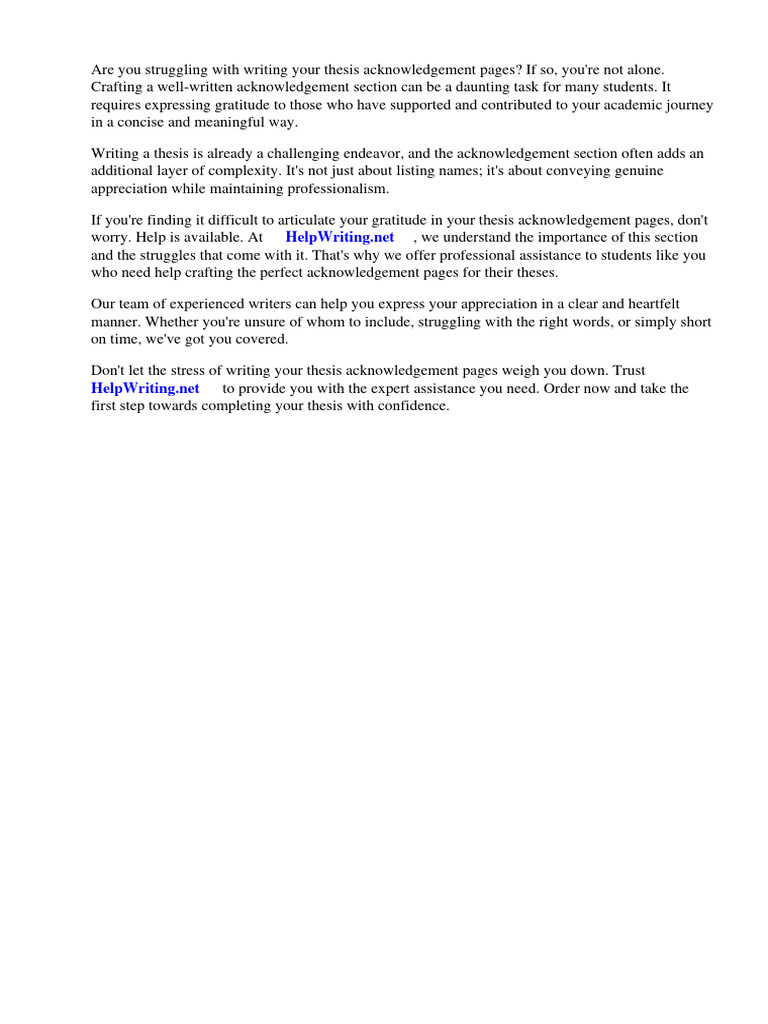 Sample of Thesis Acknowledgement Pages | PDF | Thesis