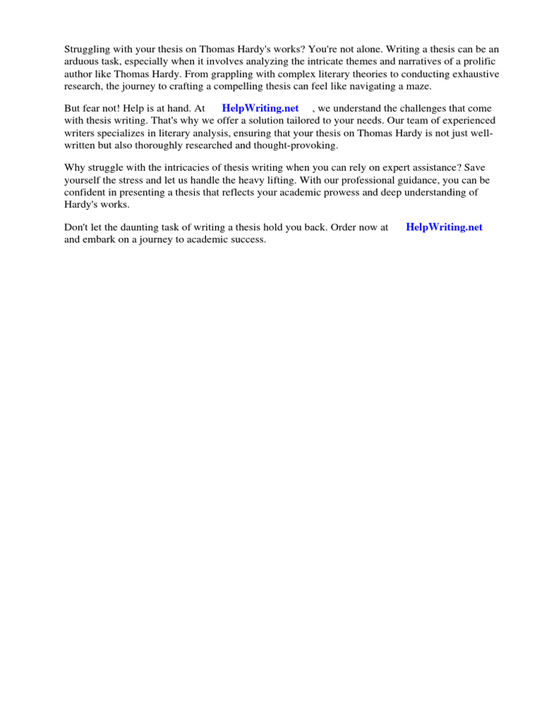Thesis Thomas Hardy | PDF | Thomas Hardy