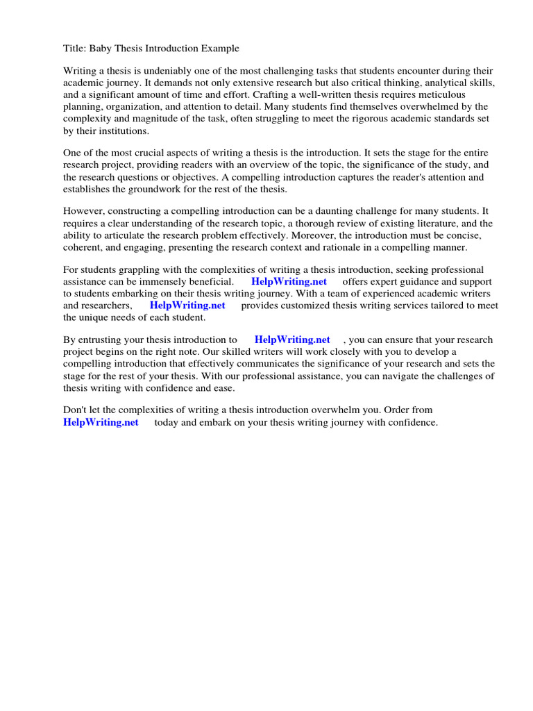 Thesis Intro Guide for Students | PDF | Thesis | Essays