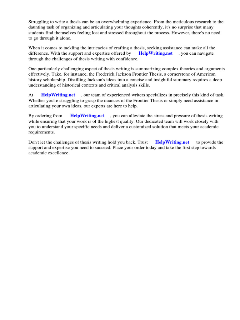 Frederick Jackson Frontier Thesis Summary | PDF | American Frontier ...