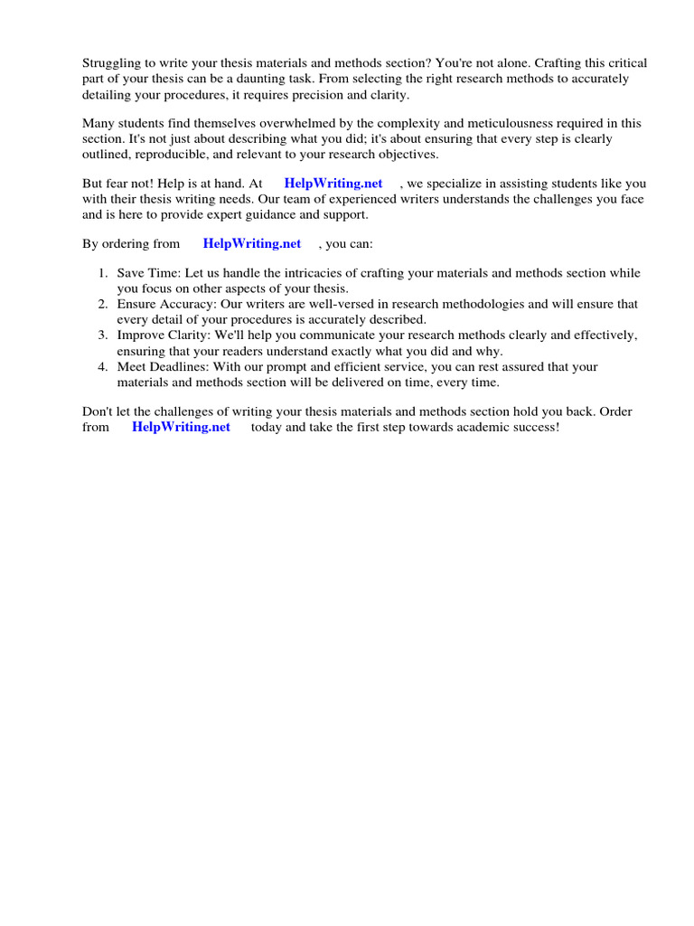 Thesis Materials and Methods Example | PDF | Methodology | Experiment