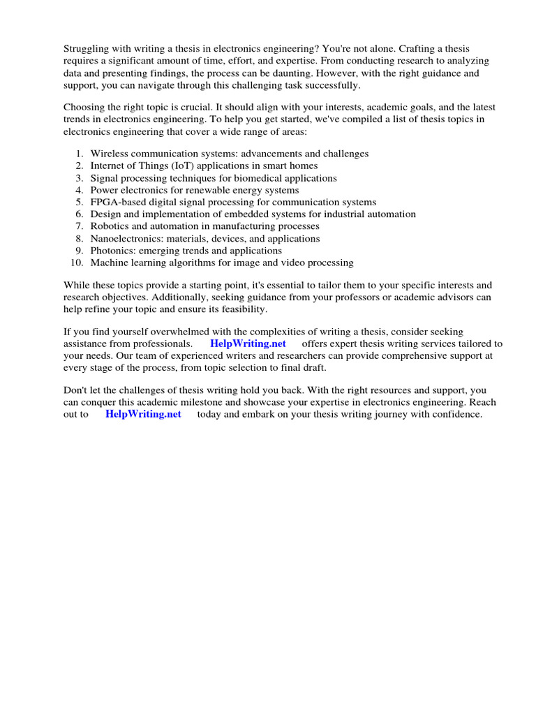 List of Thesis Topics in Electronics Engineering | PDF | Internet Of Things | High Speed Packet ...