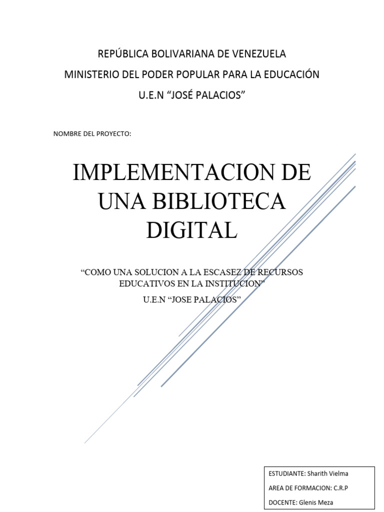 Biblioteca Proyecto - 010729 | PDF | Libreria digital | Bibliotecas