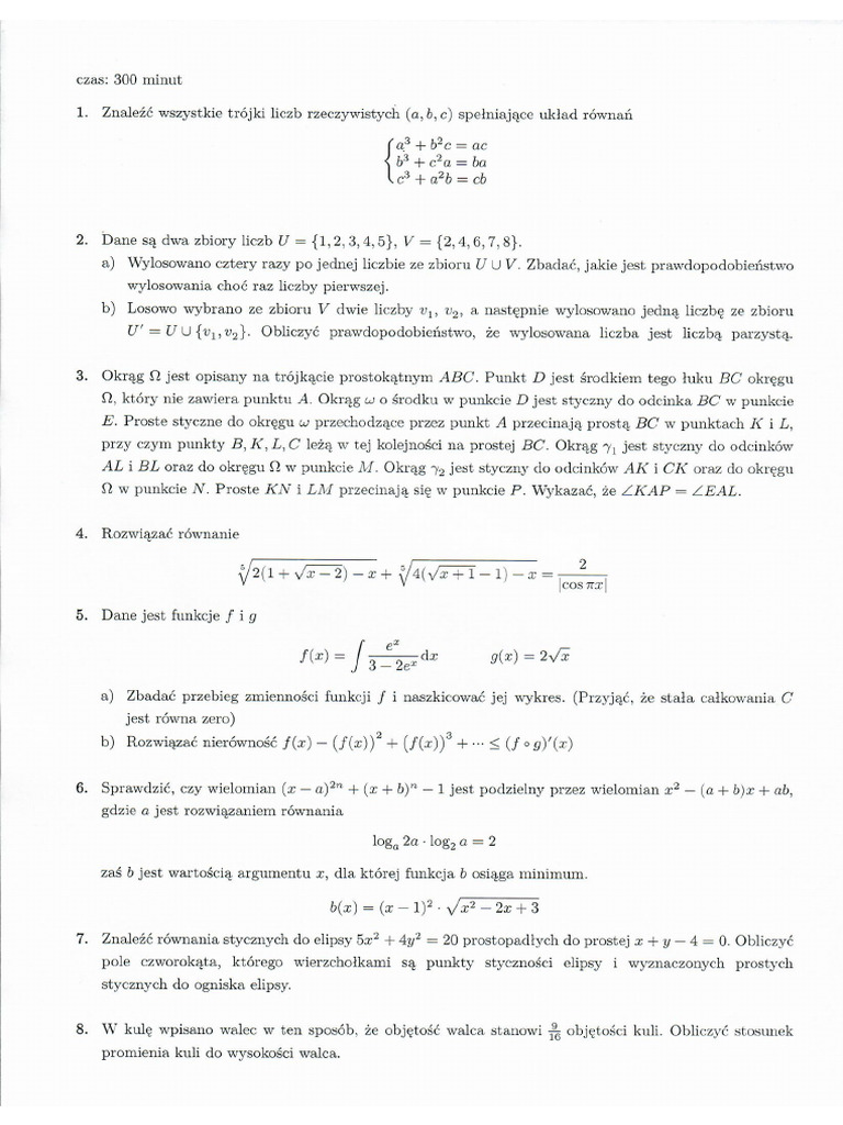 Matematyka Wyższa - Zadania | PDF