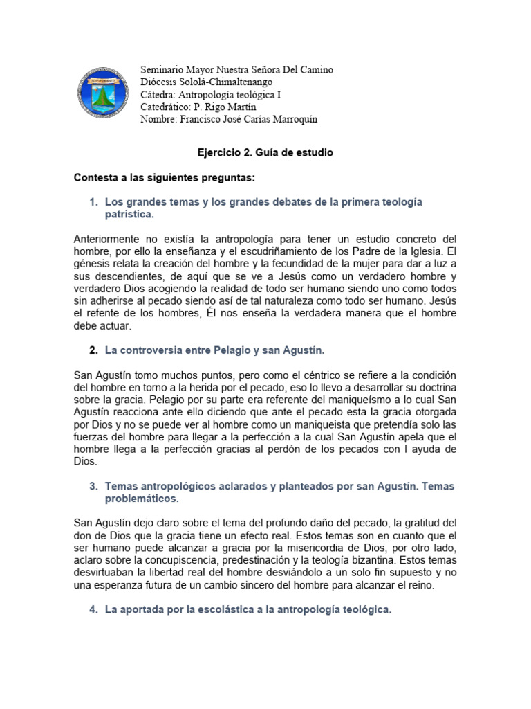 Tarea 3 | PDF | Gracia divina | Tomás de Aquino