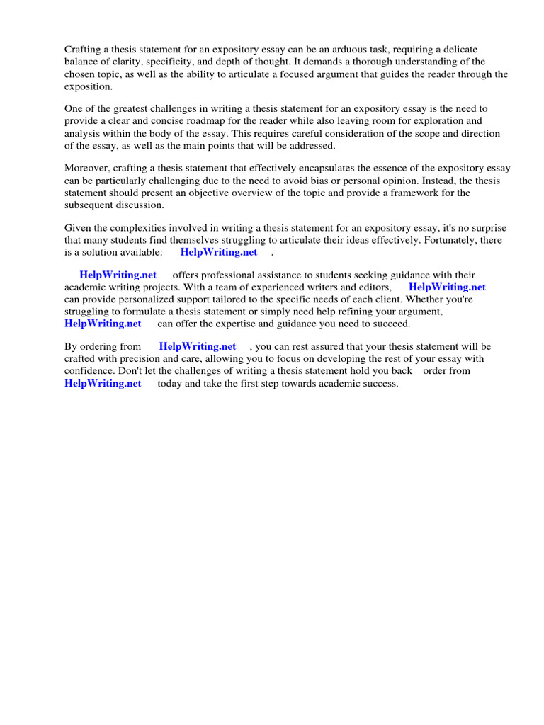 Thesis Statement For Expository Essay | PDF | Essays | Human Communication