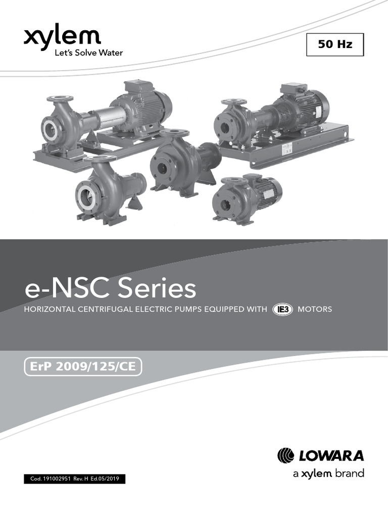 e-NSC Technical Catalogue - 50Hz | PDF | Pump | Water