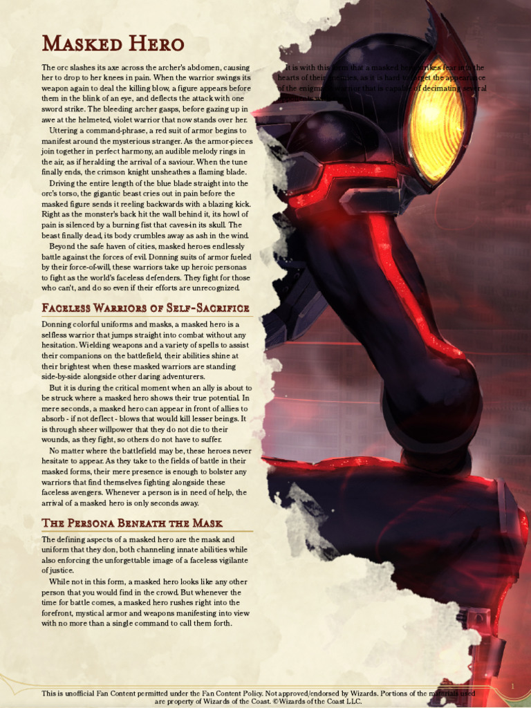 The Masked Hero (Revised V4) - GM Binder | PDF | Hero