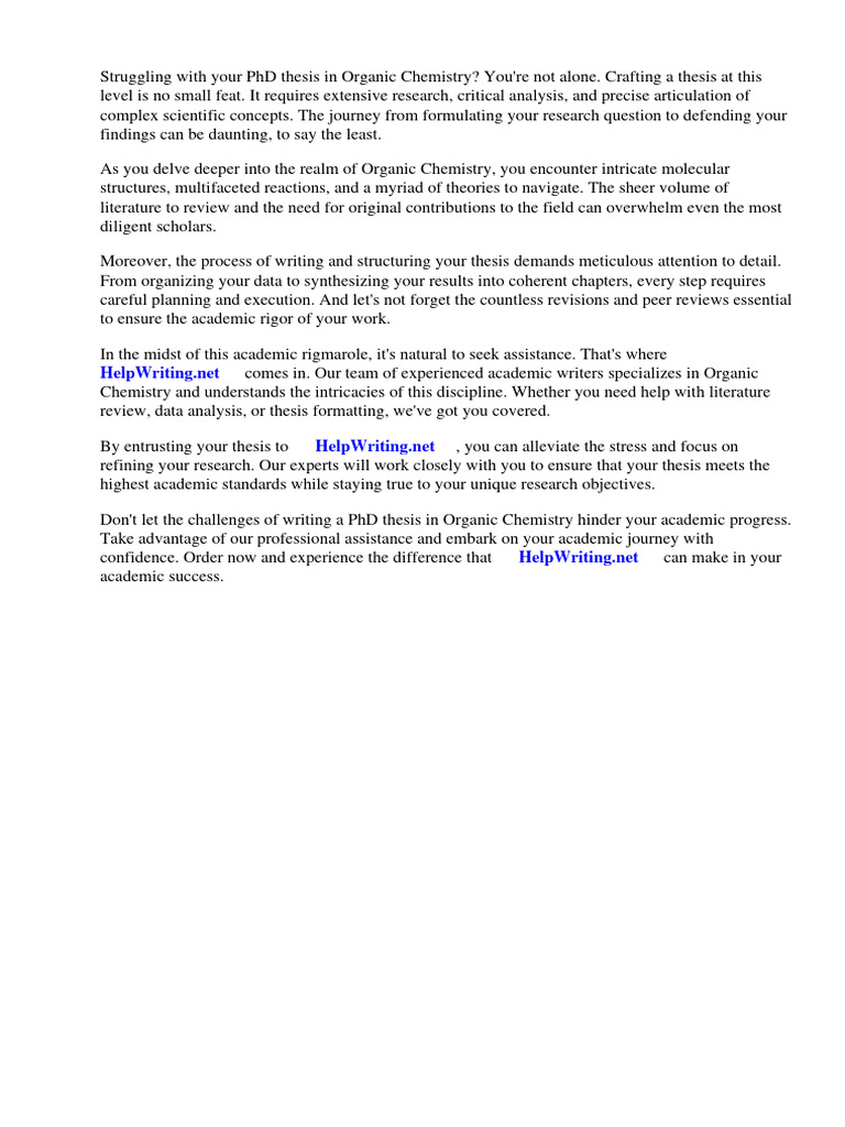 Thesis of PHD in Organic Chemistry | PDF | Chemical Reactions ...