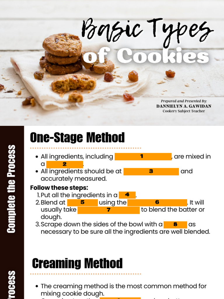 Q4. Cookery 9. Basic Types of Cookies | PDF | Dough | Baking