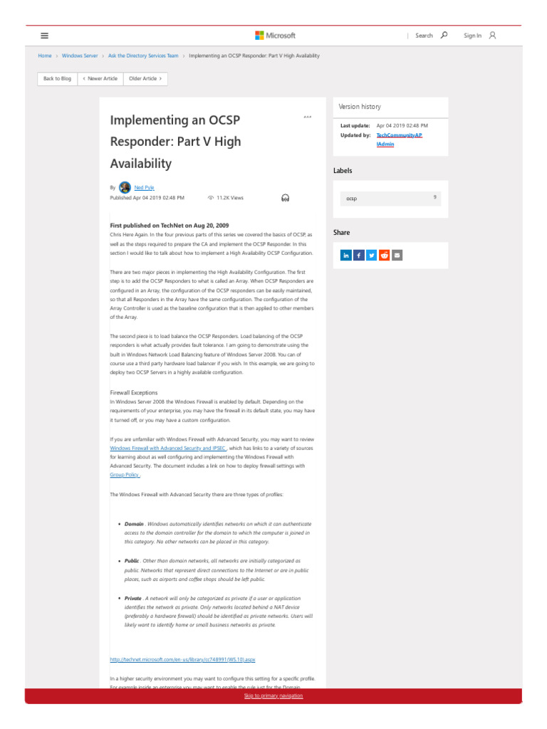 Techcommunity Microsoft Com t5 Ask The Directory Services Team Implementing An Ocsp Responder ...