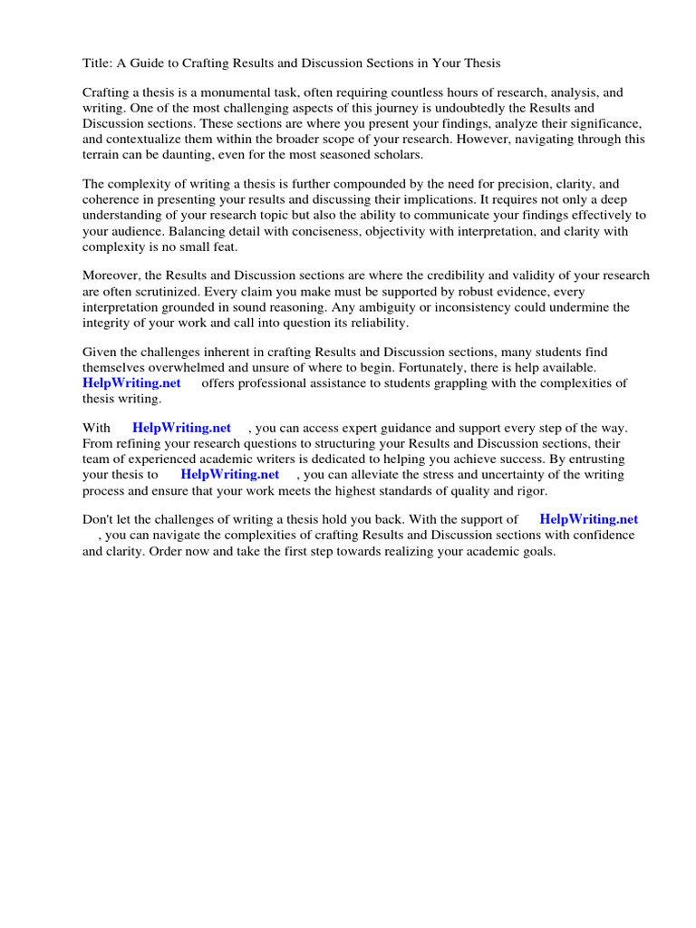 Results and Discussion Thesis Sample | PDF | Methodology | Scientific ...