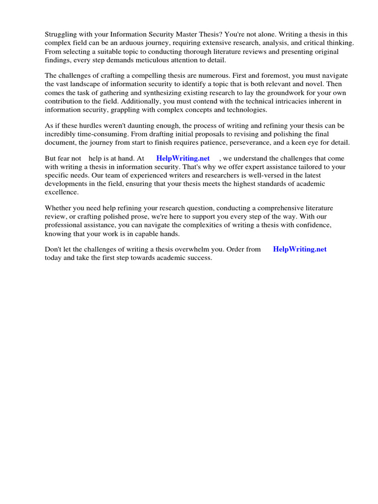 Information Security Master Thesis Topics Pdf Computer Security