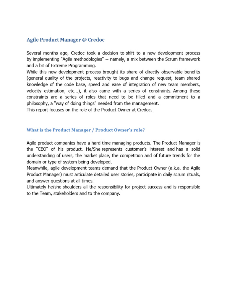 Agile Product Owner Challenges | PDF | Scrum (Software Development ...