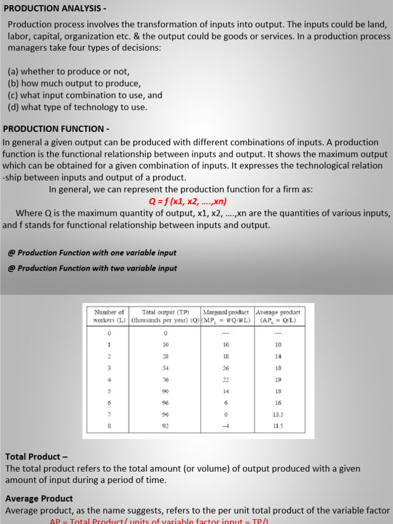 EPM Unit 2 | Download Free PDF | Production Function | Factors Of ...