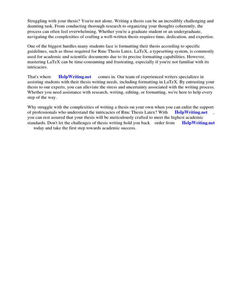 RMC Thesis Latex | PDF | Te X | Thesis