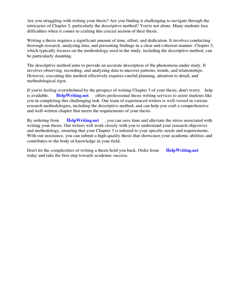Chapter 3 Thesis Sample Descriptive Method | PDF | Methodology ... Chapter 3 Thesis Sample Descriptive Method | PDF | Methodology ...