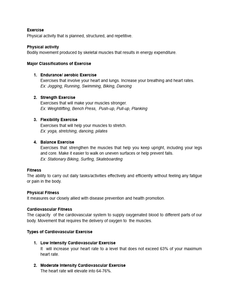 My Pathfit Notes - ) | PDF | Physical Fitness | Aerobic Exercise
