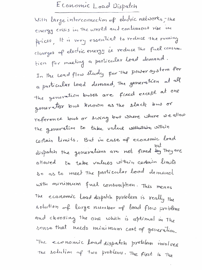 Economic Load Dispatch | PDF