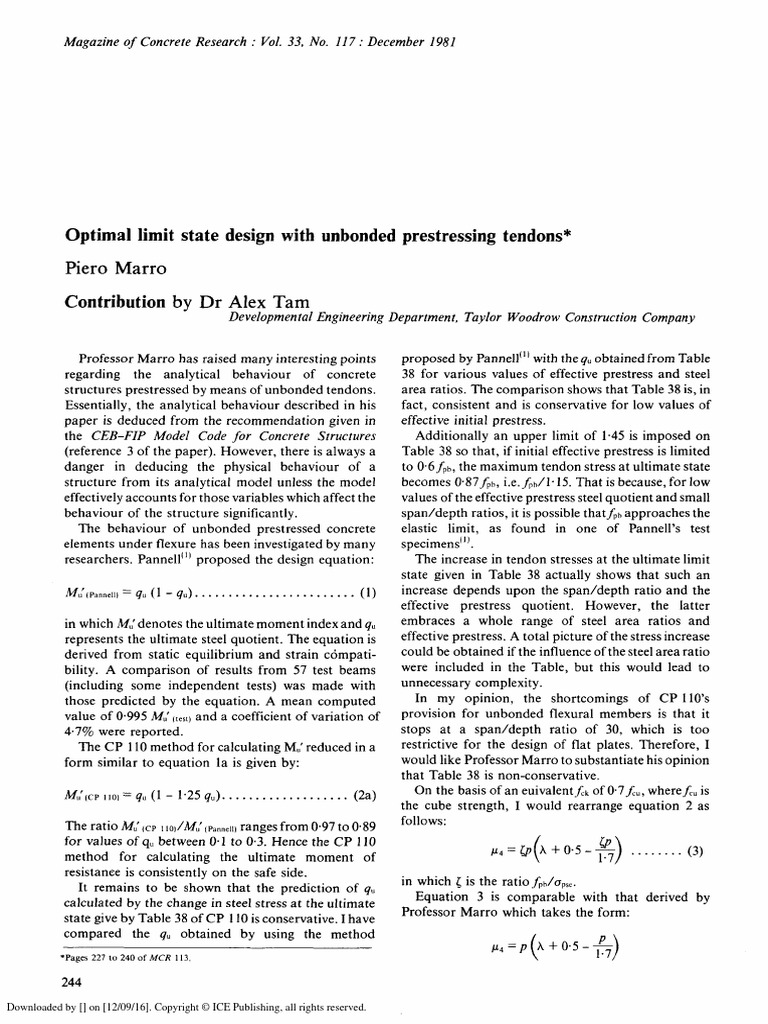 Macr Discussion | PDF | Prestressed Concrete | Ratio