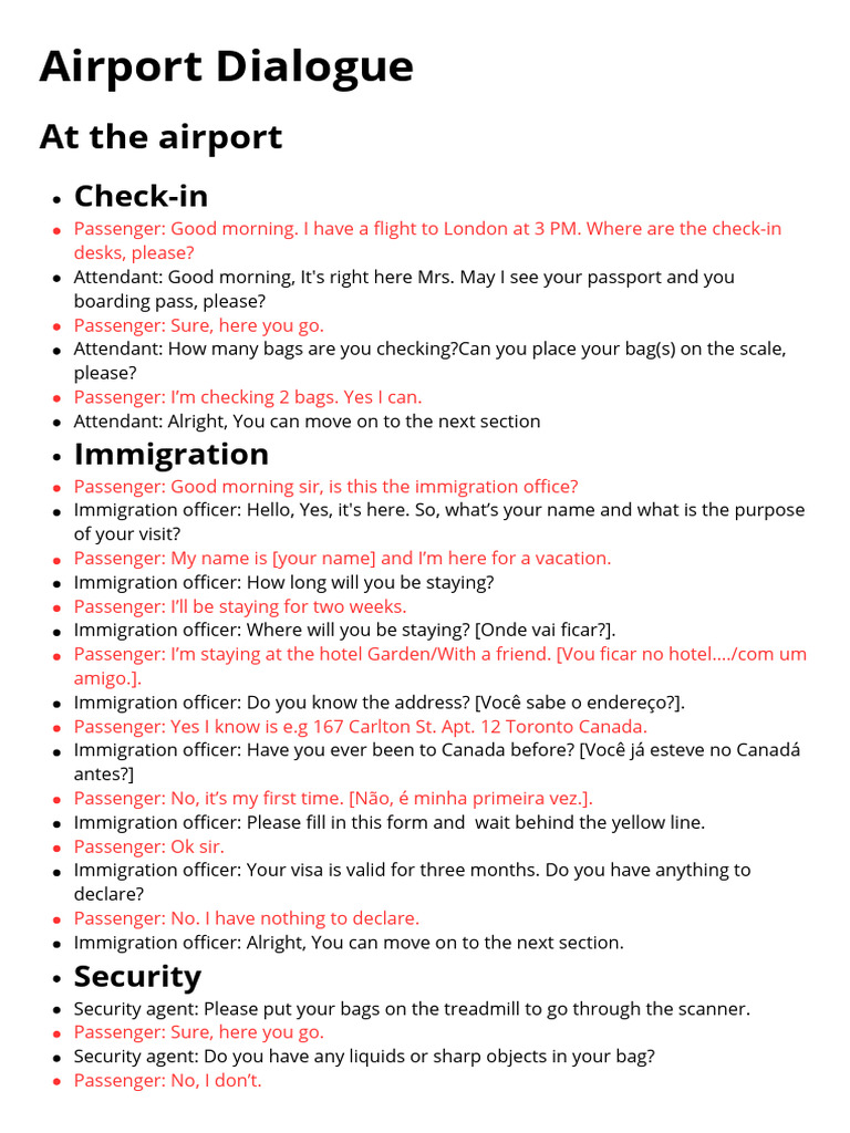 Airport Dialogue 1 | PDF | Baggage | Transport