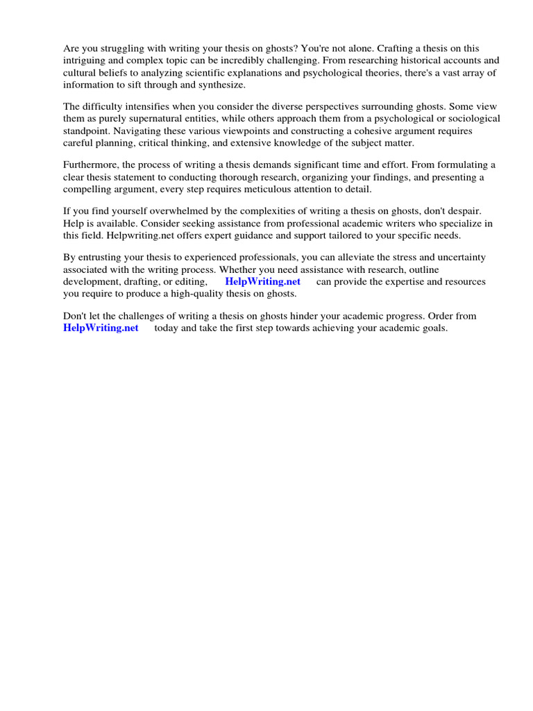 Ghosts Thesis | PDF | Ghosts | Expert