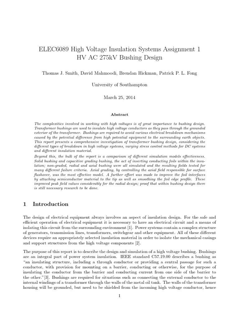 Report Main | PDF | Electrical Breakdown | Insulator (Electricity)