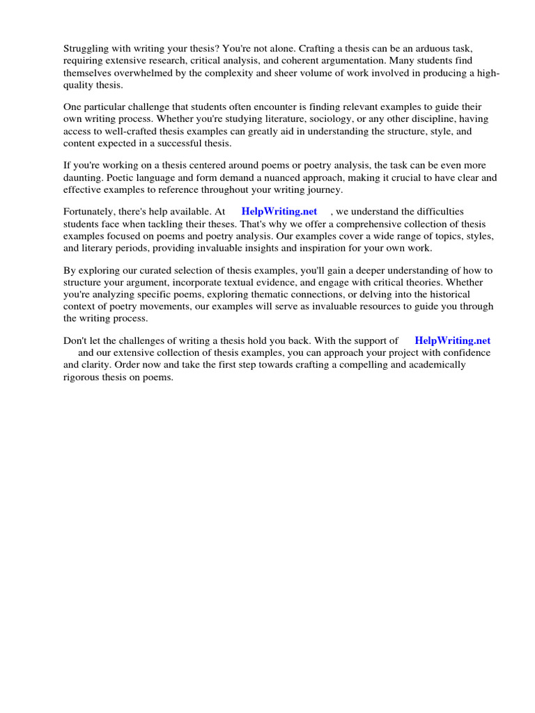 Thesis Examples Poems | PDF | Poetry | Essays